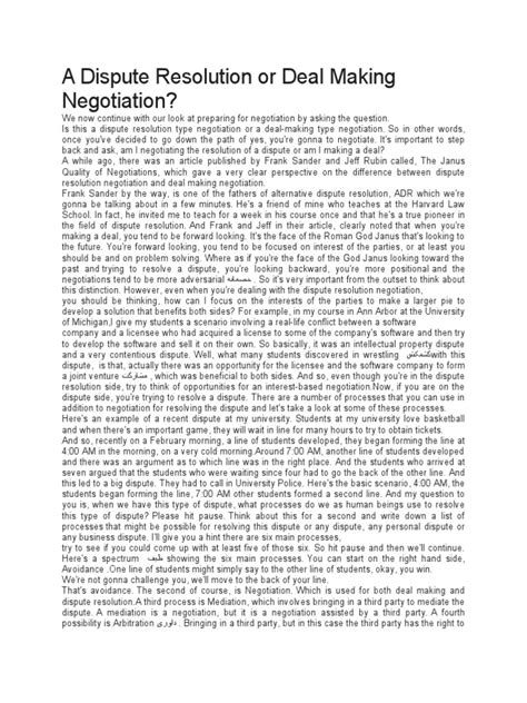 A Position Based Or Interest Based Negotiation Pdf