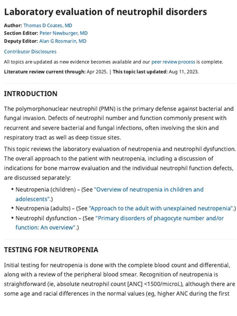 Neutrophil Function Tests Pdf Medical Specialties Immunology