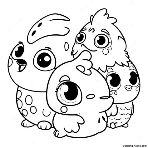 Cute Hatchimal Friends Coloring Page Coloring