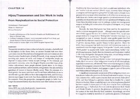 Pdf Hijrastranswomen And Sex Work In India From Marginalization To