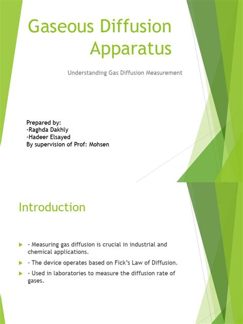 Gaseous Diffusion Measurement Apparatus Pdf Diffusion Gases