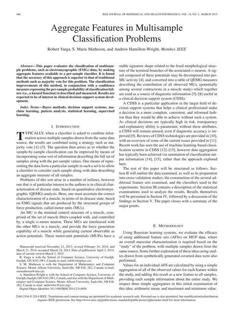 Solution Aggregate Features In Multisample Classification Problems