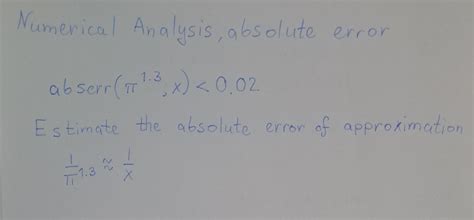 solved numerical analysis absolute error