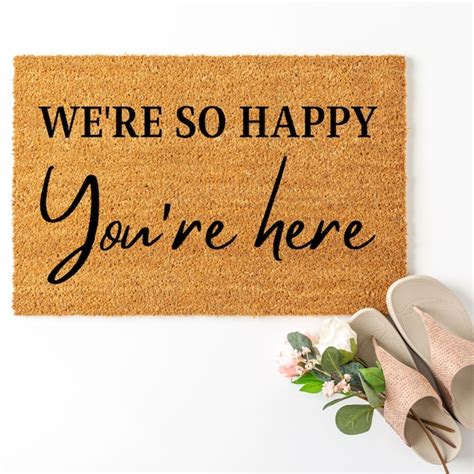 Happy Youre Here Mat Etsy