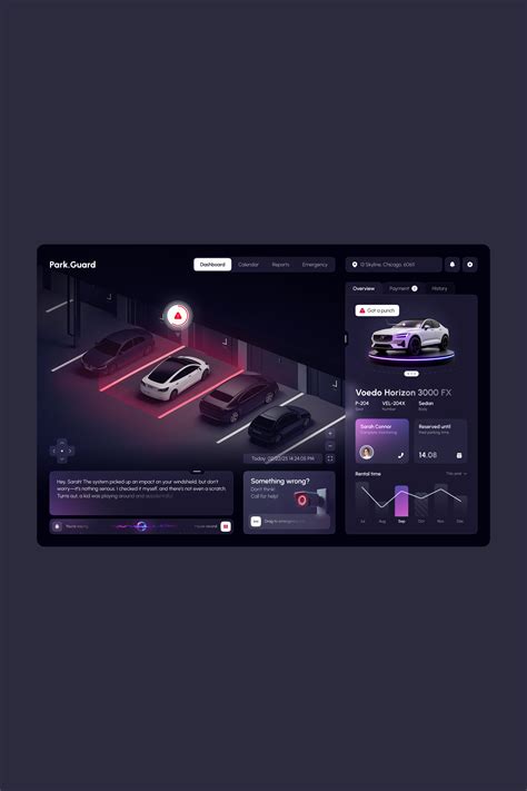 Park Guard Modern Car Ui And Interactive Dashboard Design Inspiration Dashboard Design
