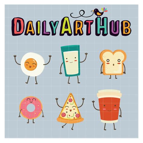 Cute Foodies Clip Art Set Daily Art Hub Graphics Alphabets And Svg
