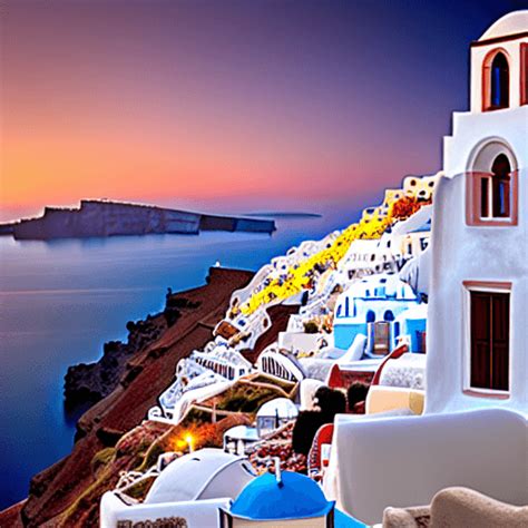 Santorini Caldera Sunset Graphic · Creative Fabrica