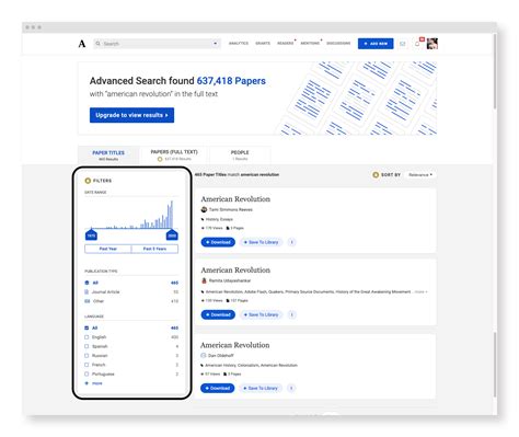 what are search filters academia
