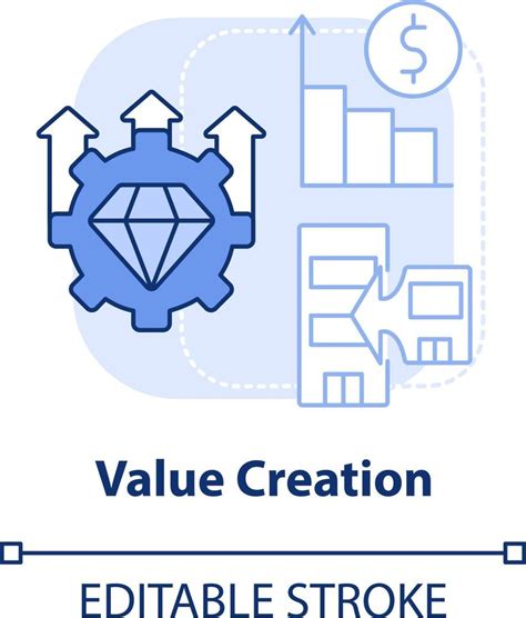Value Creation Light Blue Concept Icon Cost And Revenue Synergy