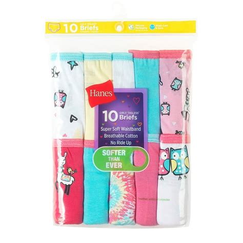 Hanes Girls Cotton Briefs 10 Pack Assorted 1 8