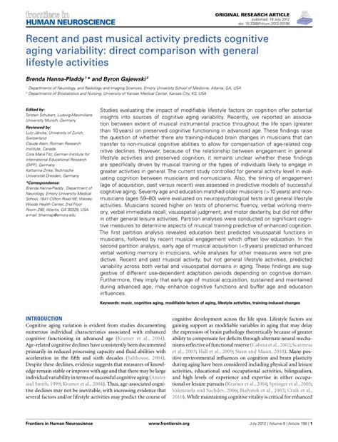 pdf recent and past musical activity predicts cognitive aging