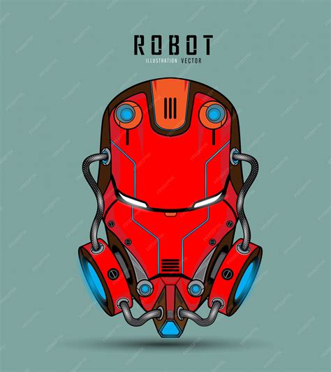 Premium Vector Robot Head Character Design Robot Skull Logo