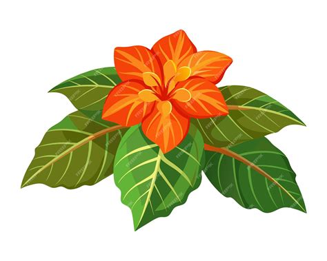 Premium Vector Crossandra Flower Flat Vector Illustration On White