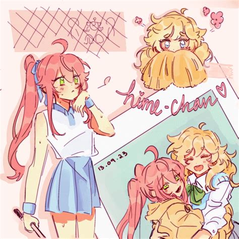 Safebooru 2023 2girls Ahoge Areeeee K Blonde Hair Blue Eyes Blush
