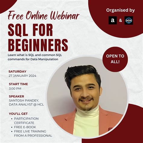 Free Sql For Beginners Webinar By Data Science Club Aggred Posted On The Topic Linkedin