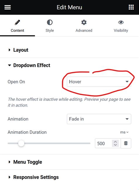 🐞 Bug Report New Menu Element Hover Setting Not Working On Touch Enabled Devices Dropdown
