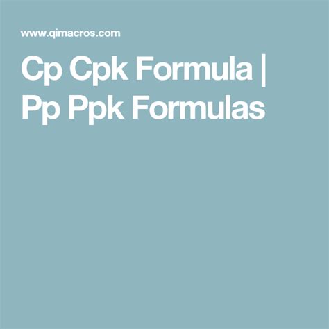 Cp Cpk Formula Vs Pp Ppk Formula Understand The Difference