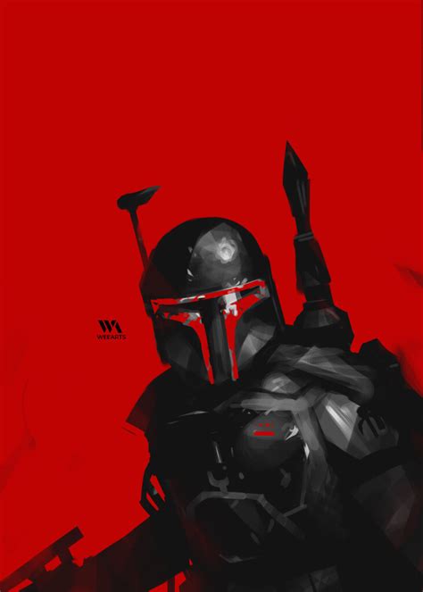 Artstation Boba Fett Red Background Series