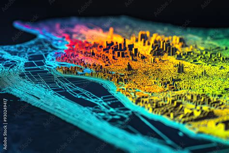 Technical Aerial Visual D Lidar Gis Aerial Map Satellite Scan Model Isolated Showing Warren