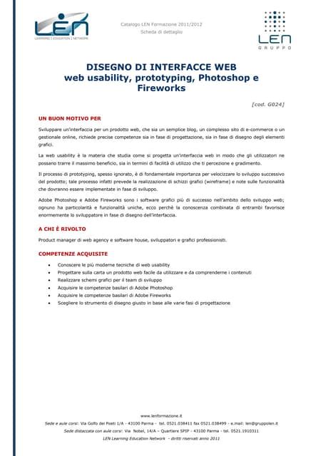 Disegno Dinterfacce Web Scheda Corso Len Pdf