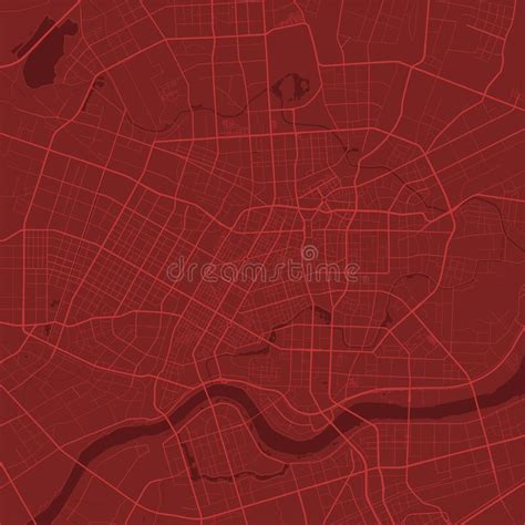 Red Vector Map Of Shenyang China Urban City Road Map Art Poster