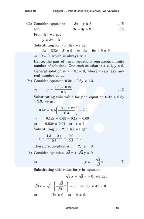 NCERT Solutions For Class 10 Maths Chapter 3 Exercise 3 3 MathonGo