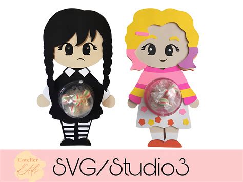 Digital Candy Holder Wednesday Candy Holder Enid Addams Svg Addams