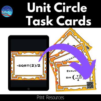 Unit Circle Task Cards By Calculus U TPT