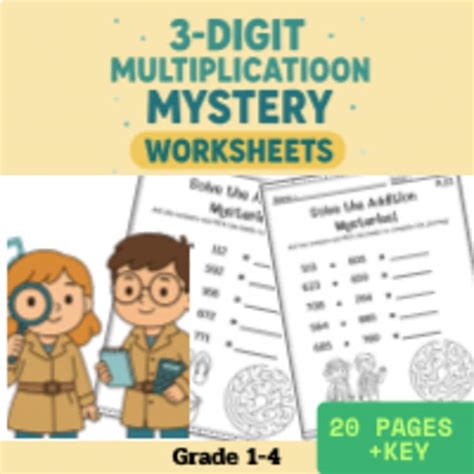 3 Digit Addition Mysteries 20 Fun Math Worksheets With Answer Keys