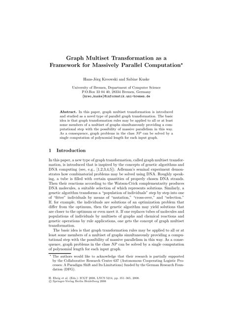 pdf graph multiset transformation as a framework for massively