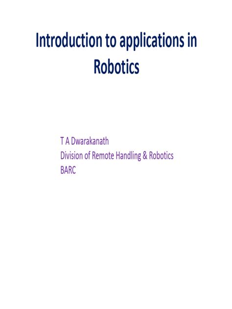 Dokumen Tips Introduction To Applications In Robotics To