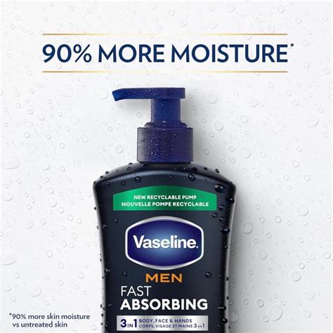 Vaseline Mens Healing Moisture Hand And Body Lotion For Dry Or Cracked