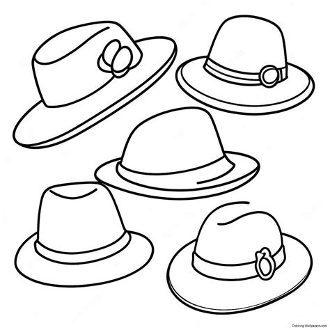 Hats Coloring Page 7410 5904