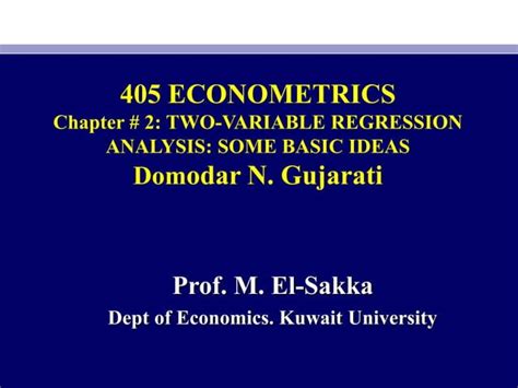 Two Variable Regression Analysis Some Basic Ideasppt Physics Science