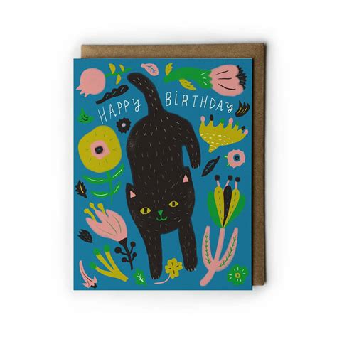 Honeyberry Kitty Mod Flower Birthday Post Script