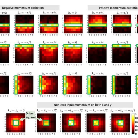 responses to input excitations for the square geometry the magnitude of