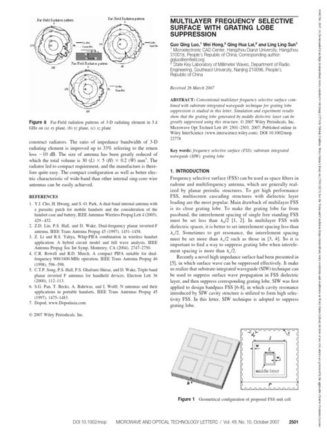 Micro Optical Tech Letters 2007 Luo Multilayer Frequency