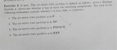 Solved Exercise Pts The AT MOST TWO Problem Is Chegg
