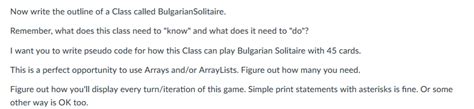 solved now write the outline of a class called