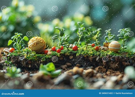 Miniature Planets From The Solar System Adorned With Vibrant Vegetation