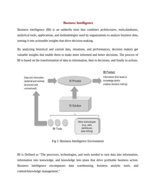 What Is Business Intelligence Benefits Of Bi Architecture And