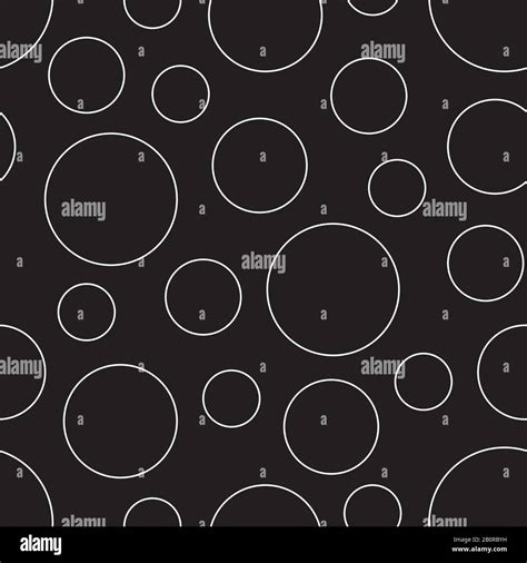 Line Art Circles Seamless Pattern Black And White Vector Tileable