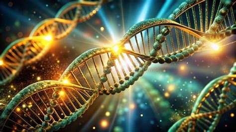 Unveiling The Intricate Dance Of Dna A Glowing Visualization Of Molecular Biology Stock