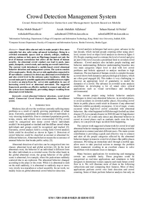 Doc Crowd Detection Management System Crowd Abnormal Behavior Detection And Management System