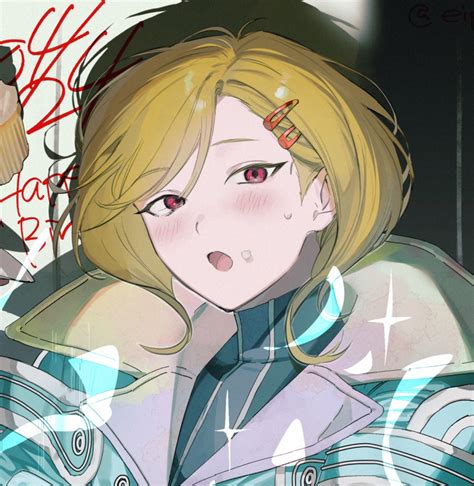 Safebooru 1other Antenna Hair Aqua Coat Blonde Hair Coat Crumbs