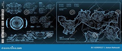 Futuristic Navigate Mapping Technology Dashboard Gps Map Hud User