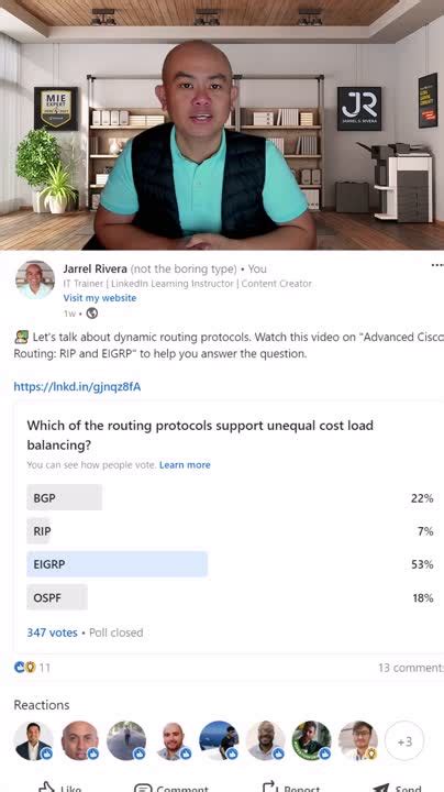 Jarrel Rivera On Linkedin Eigrp Linkedin Poll Cisco Routing Eigrp 12 Comments