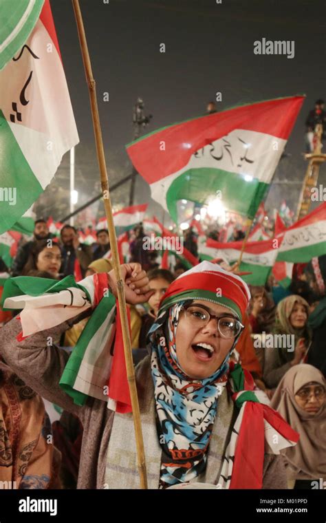 Lahore Pakistan 17th Jan 2018 Supporters Of Pakistan Awami Tehreek