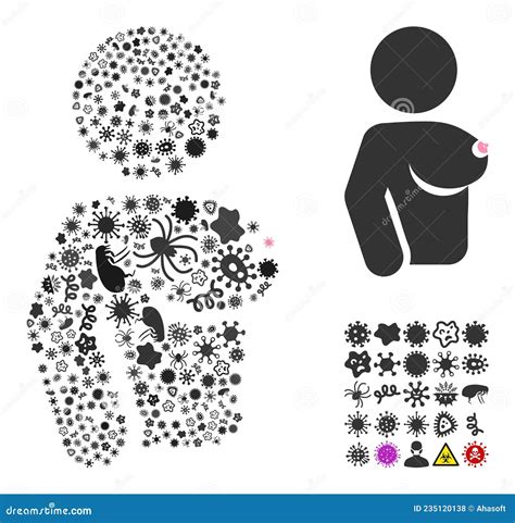 Collage Naked Woman Icon Of Flu Viruses Stock Vector Illustration Of Vector Virus