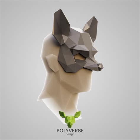 Polygon Human Face Mask 3d Papercraft Mask Template Low Poly Paper